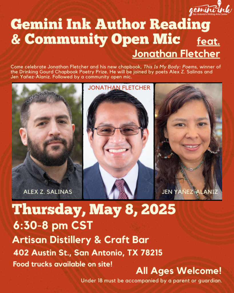 Gemini Ink Author Reading & Open Mic Featuring Jonathan Fletcher - Gemini Ink